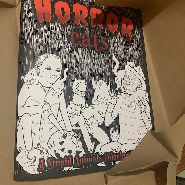 Horror Cats Coloring Book 2nd Edition - Scary Movie Characters With ...