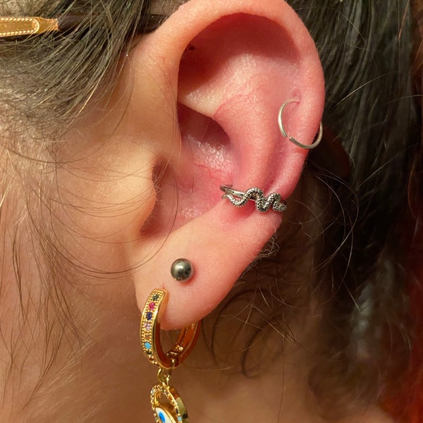 316L Stainless Steel Snake Conch Earring, Conch Clicker, Conch Hoop ...