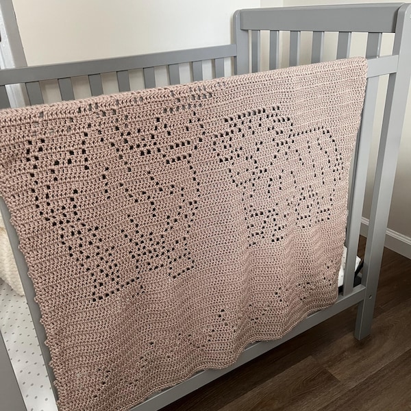 Dinosaur Filet Crochet Baby Blanket PDF Pattern - Etsy