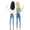Two Blondes With Long Hair Fashion Illustration Print by Roxy's ...