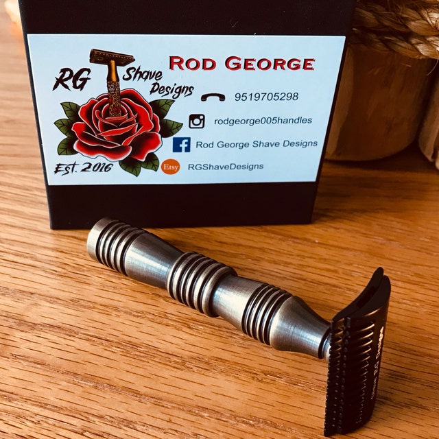 Custom one off design DE razor handles by RGShaveDesigns on Etsy
