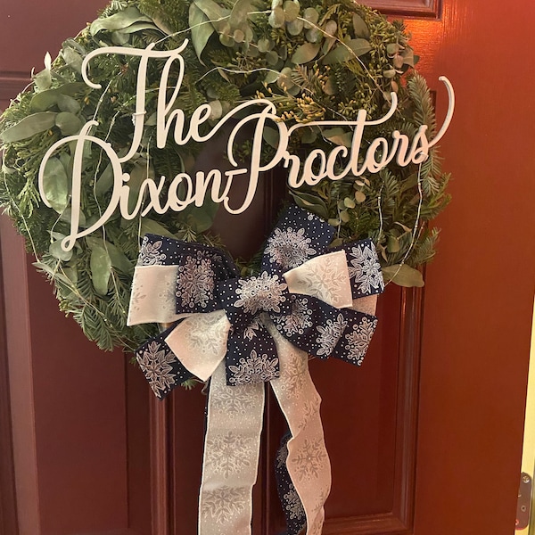 Name for Door Wreath • Laser Cut Name • Name for Door Hanger ...