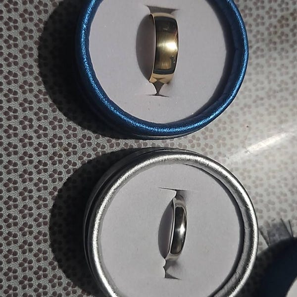 3.5mm Solid 9K or 18K Real Gold Dome Shaped Wedding Band, Pick From ...