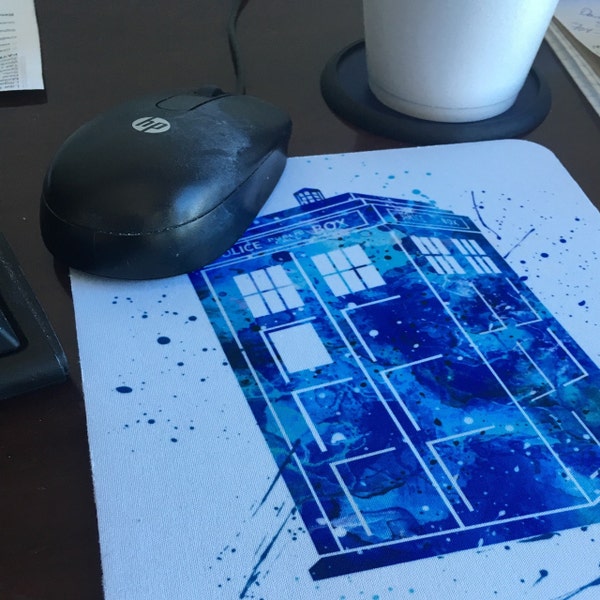 Tardis Doctor Who Watercolor Mousepad Mouse Pad Art Print Decor Express ...