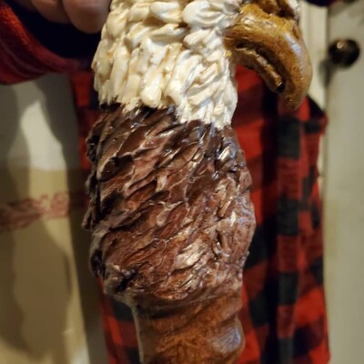 Gargoyle Walking Stick the Protector Made in the USA Hand Carved Hiking ...