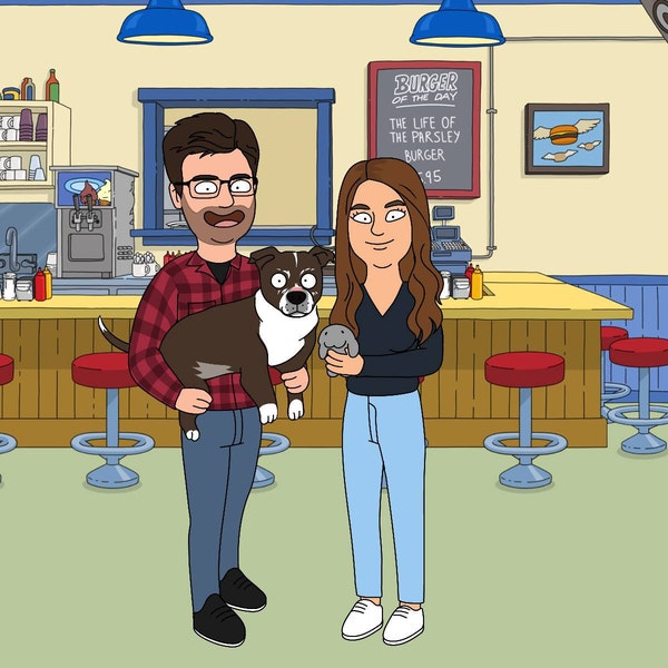 Custom Simpsons Family Portrait, Personalized Cartoon Family Art ...