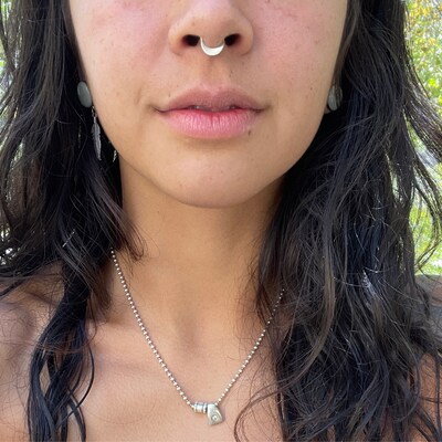 Moon Septum Ring, Silver Septum Ring, Crescent Moon, Nose Hoop, Silver ...