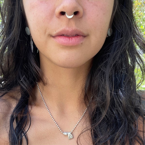 Moon Septum Ring, Silver Septum Ring, Crescent Moon, Nose Hoop, Silver ...