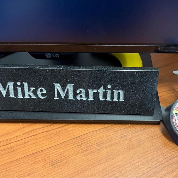 Desk Name Plate, Custom Desk Name Plate, Custom Granite Name Plate, Two ...