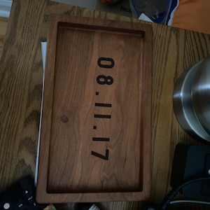 Walnut Catch All Tray Wooden Tray Round Wooden Tray - Etsy