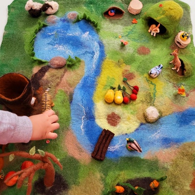 Felt Waldorf Playmat Playscape Wet Felted Steiner Play Mat - Etsy