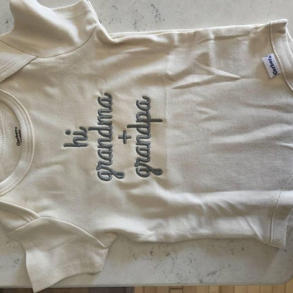 Embroidered Hi Grandma and Grandpa ONESIES® Brand, Hello Grandma ...