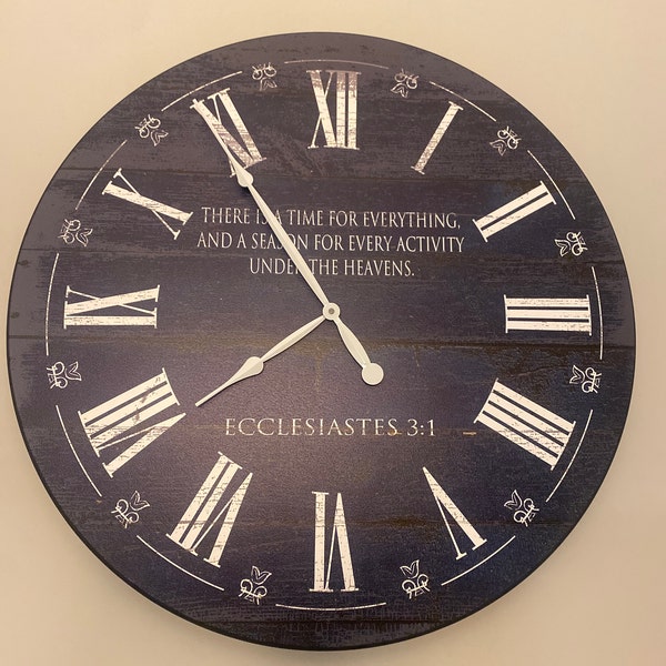 Barnwood Navy Blue Wall Clock, Large Wall Clock, Choose From 8 Sizes ...