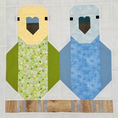 Budgie Birds Quilt Pattern, PDF, Instant Download, Modern Pieced ...