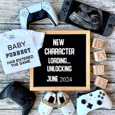 Digital Funny Video Game Player Pregnancy Announcement, Player number ...