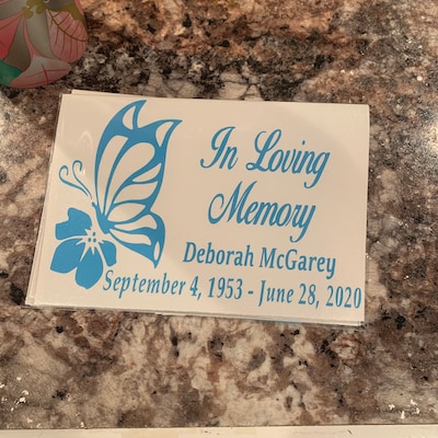 Butterfly in Loving Memory Car Decal, Butterfly Memorial Gift Decal ...