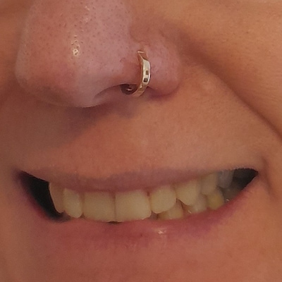 18k Gold Nose Pin Genuine Diamond Nose Piercing Diamond Helix Labret ...