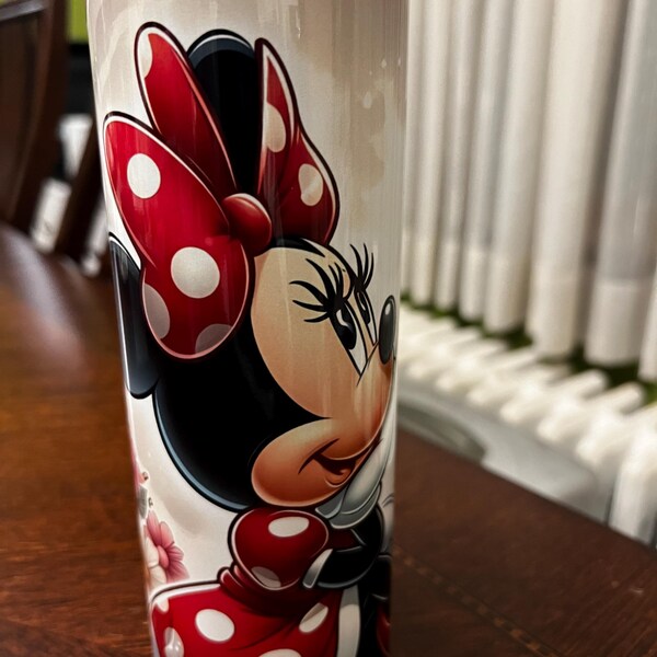 3D Cute Minnie Flowers Tumbler Wrap, Minnie Butterfly Tumbler Wrap ...