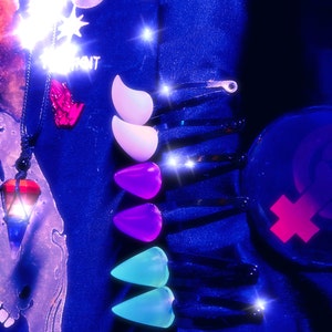 UV Reactive Demon Horns Small Cute Gothic Devil Halloween Spooky ...