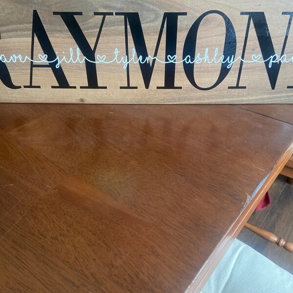 Personalized Ceramic Wood Tile Sign - Last Name Faux Wood Sign - Oak ...