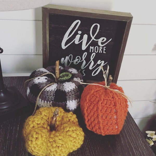 PDF Crochet Pattern for THREE Rustic Pumpkins - Etsy