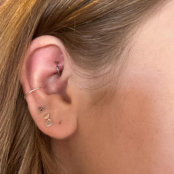 18G/16G Titanium Dangle Huggie Hoop, Cartilage/conch/helix Hoop Earring ...