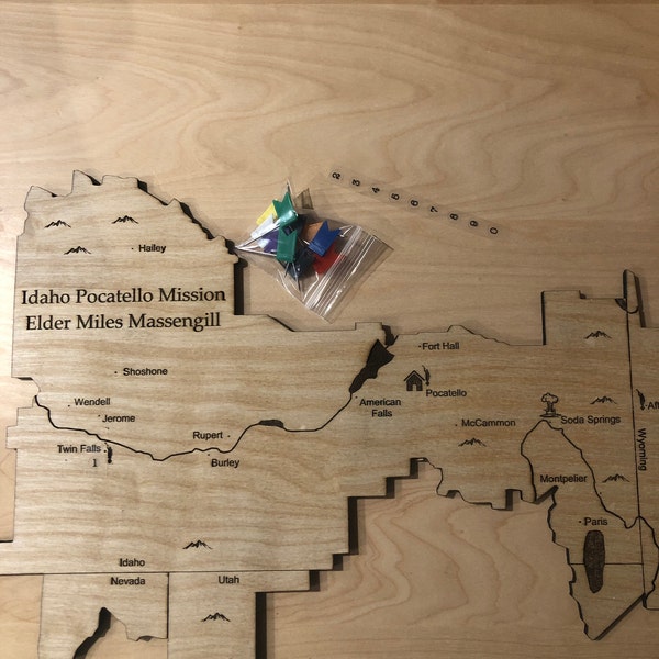 Laser Engraved LDS Mission Map Track Your Missionary's Progress on an ...