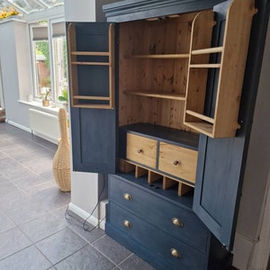 Narrow 3ft 90cm Bespoke Handmade and Painted Kitchen Larder/storage ...