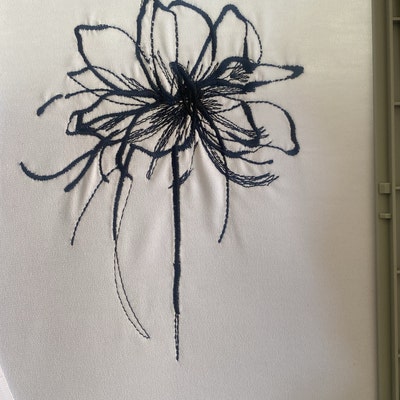 Black Flower Ink Machine Embroidery Design Black Flower Embroidery ...
