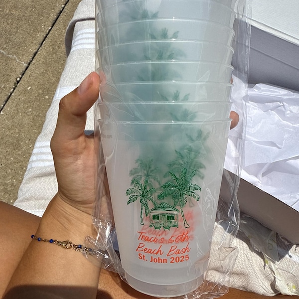 Personalized La Dolce Vita Party Cups | Coastal Bachelorette Drinkware ...