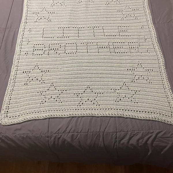 Crochet Blanket Pattern Little Brother Filet Blanket PDF, US Crochet ...