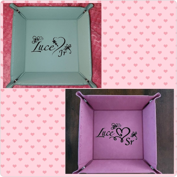 Women's Personalized Valet Tray Catch All Tray Coin Tray Leather Valet ...