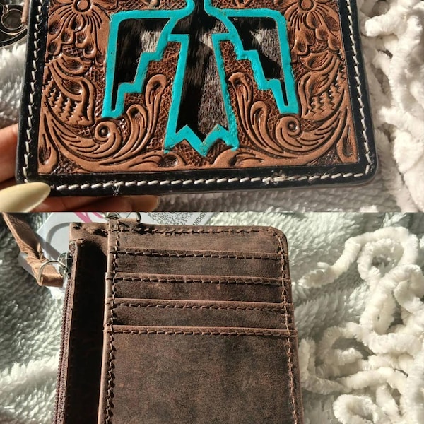 THUNDERBIRD LONGHORN KEYCHAIN Brown Wallet | Genuine Hair on Freebird ...