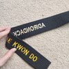 Custom Embroidery Black Belt for Martial Arts, Taekwondo, Karate, Moodukkwan, 2" Black Belt ...