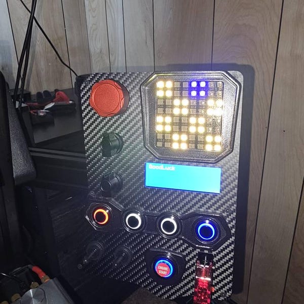 Carbon Fiber GT3-PRO Sim Racing Button Box With RGB & LCD Display ...
