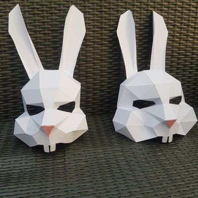 BUNNY Mask Make Your Own Paper Bunny Rabbit Mask With This - Etsy