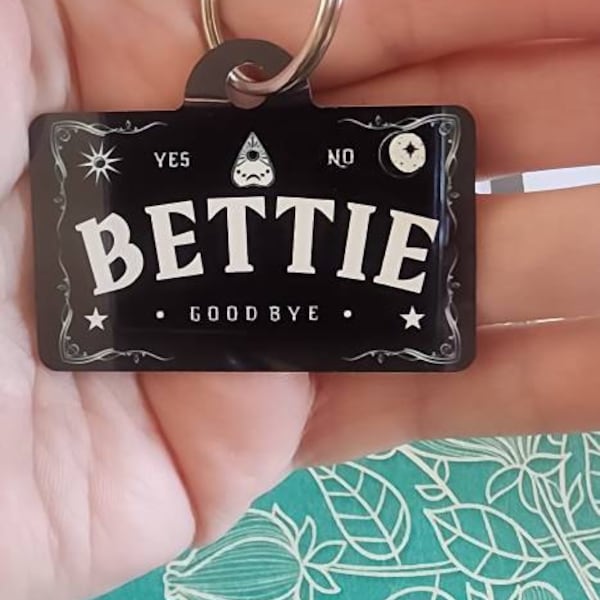 Witchy Pet ID Tag, Custom Personalized Dog or Cat Tags, Mystical Gothic ...