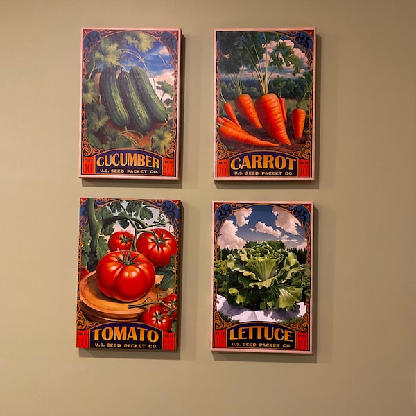 Tomato Seed Packet Poster or Canvas Print. Vintage Kitchen Wall Art ...