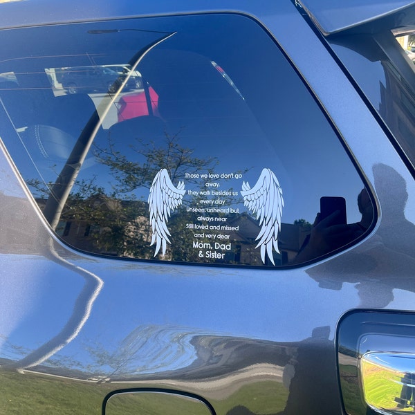 Custom in Loving Memory Window Decal – Angel Wings, Date, Pet Memorial ...