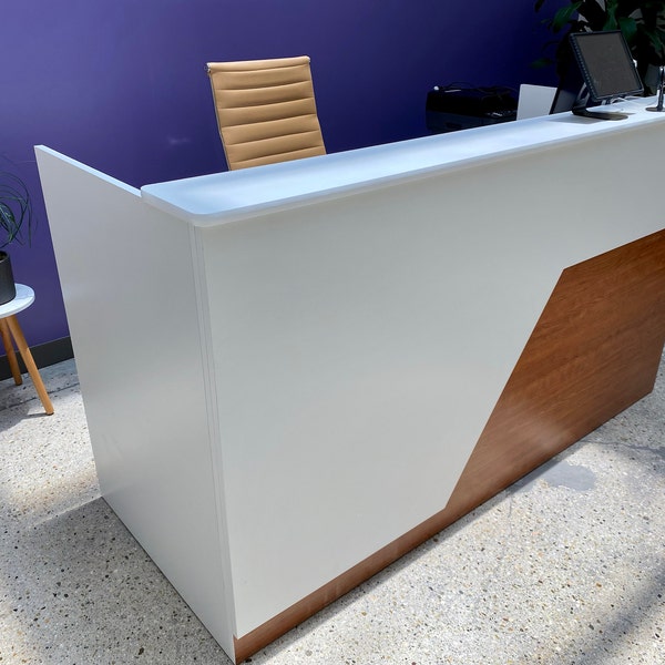 White L Shape Memphis Reception Desk - Etsy