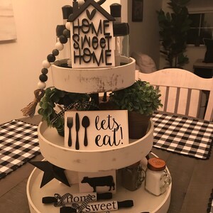 Rae Dunn Inspired, Home Decor, Farmhouse Decor, Rustic Decor, Tiered ...