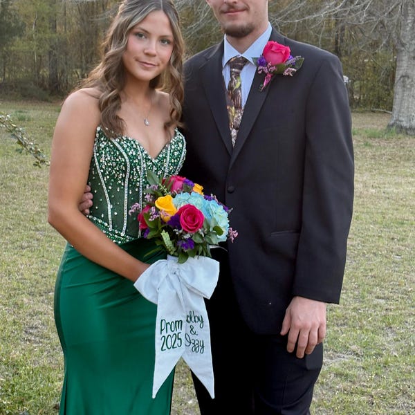 Hoco Custom Embroidered Bouquet Wrap Sash Bow Prom Bouquet Sash With ...