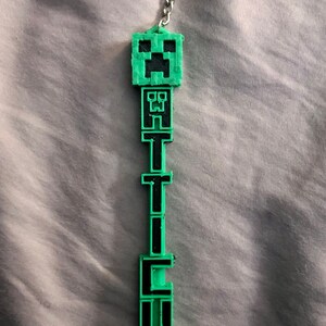 Minecraft Creeper Personalized Custom Name Tag Keychain - Etsy