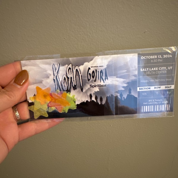 Physical Horizontal Ticket Custom Personalized Laminated Concert Ticket ...