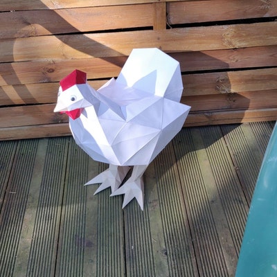 Chicken Papercrafts, SVG/DXF/PDF/ Chicken Templates/ Paper Chicken ...