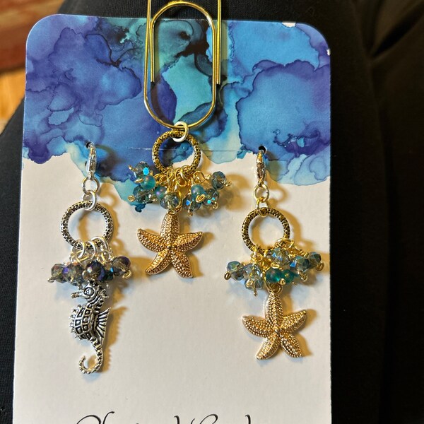 Small Compass Leather Beaded Bookmark, Travelers Notebook Accessories ...