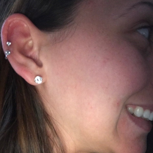 Tiny Simple Cartilage Hoop • Silver Forward Helix Piercing Ring • 5mm ...