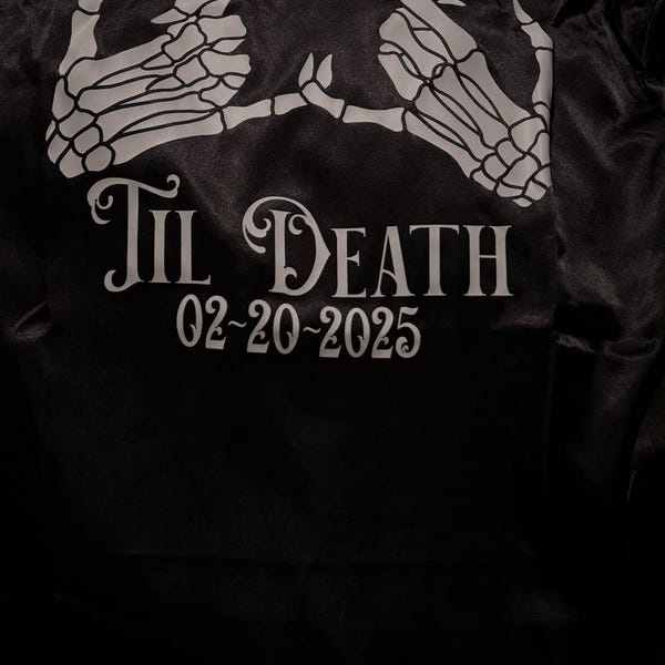 Bride Getting Ready Gown Gothic Rose Skeleton Robe, Maid of Honor Robe ...