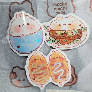 Cute Animal Foodies 2 Stickers/ Matte/ Holographic/ Die Cut Stickers ...