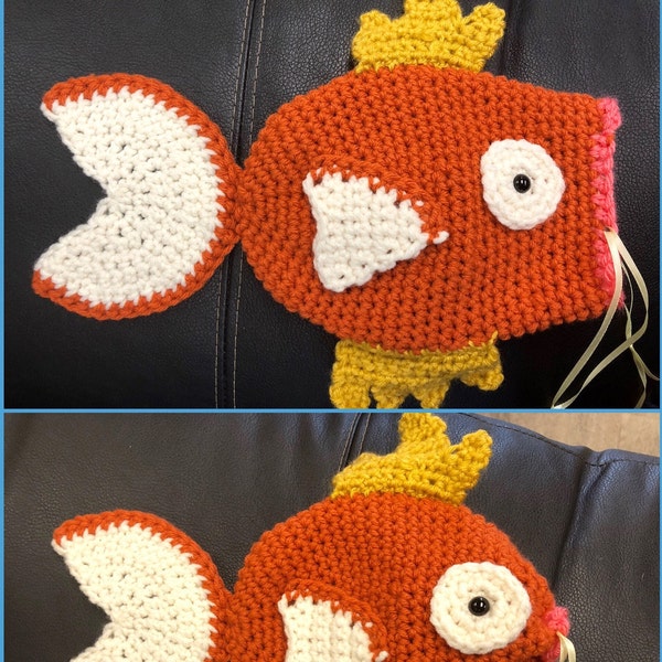 Magikarp Pokemon Crochet PATTERN Drawstring Bag Dice Bag Clutch Purse ...